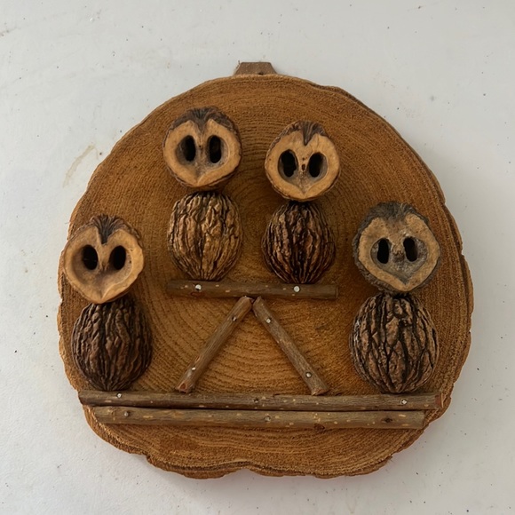 Vintage | Wall Decor | Vintage Wood Slice Wall Hanging With Walnut ...